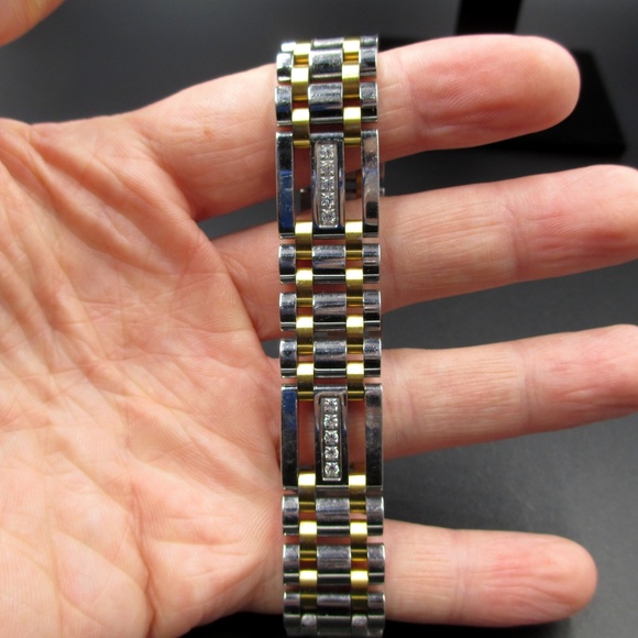Jewelry | Vintage 8 Inch Stainless Steel Cz Diamond Bracelet | Poshmark